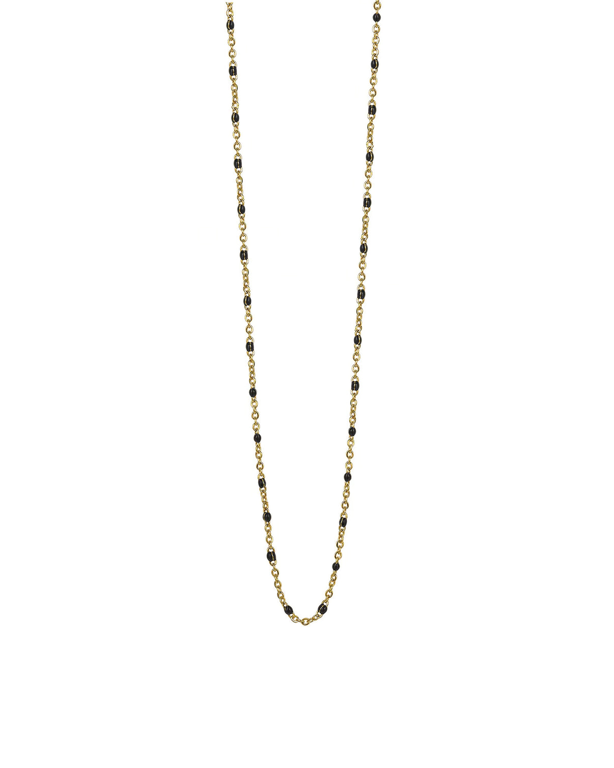 CHAINE EN ACIER DORE AVEC BILLES NOIRES – Venizi
