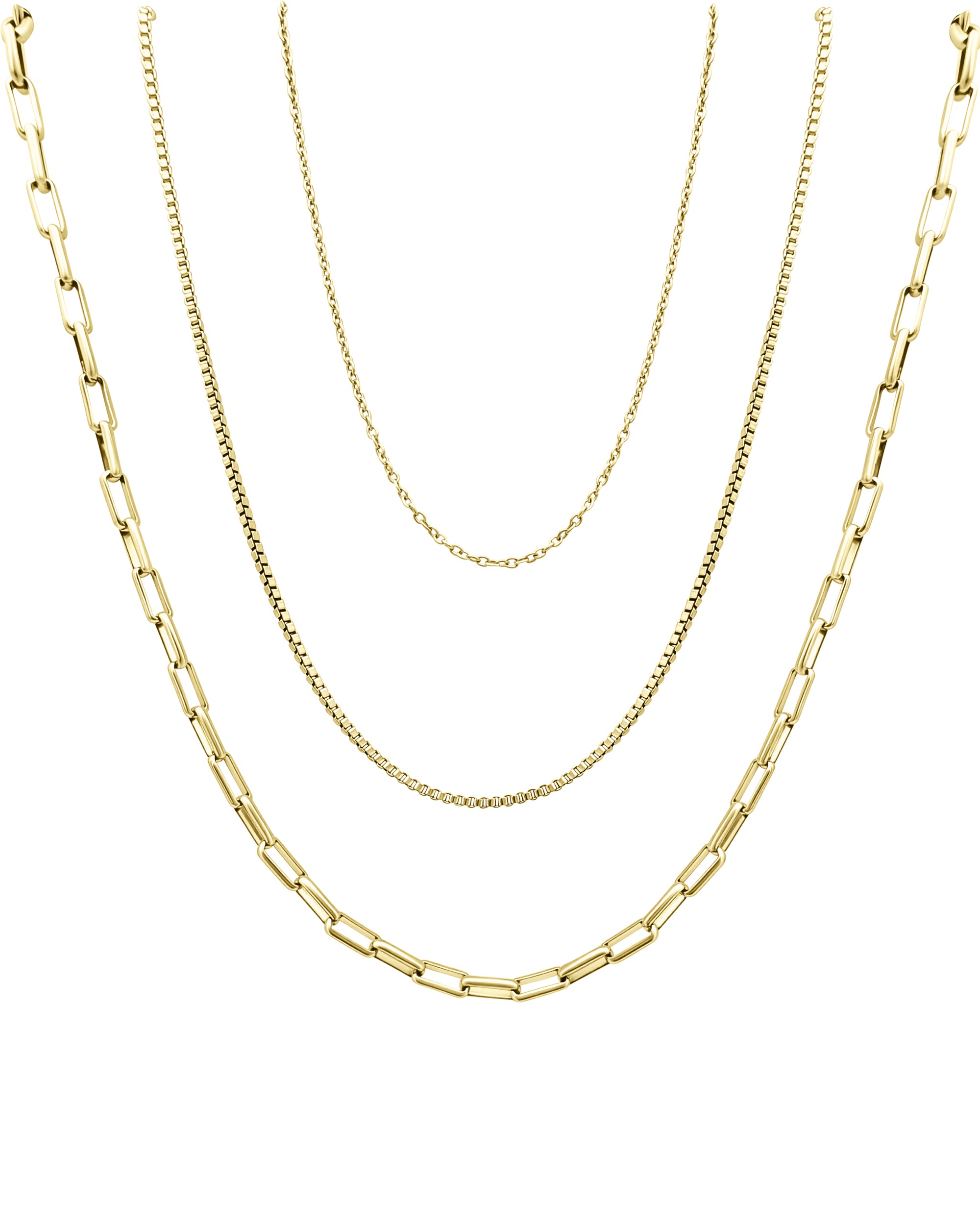 TRIPLE CHAINES EN ACIER DORE – Venizi