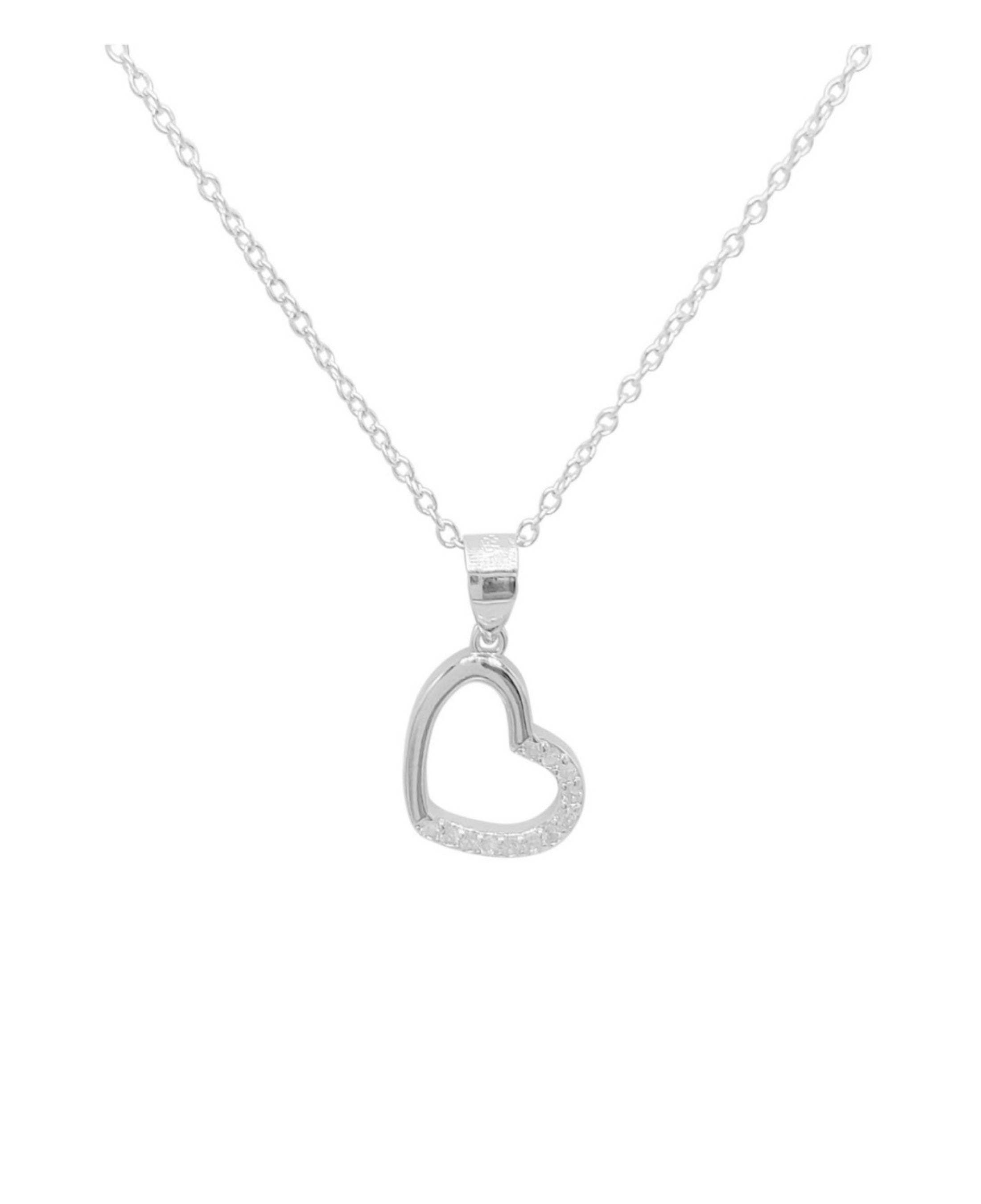 Collier en argent massif avec pendentif coeur et pierres – Venizi